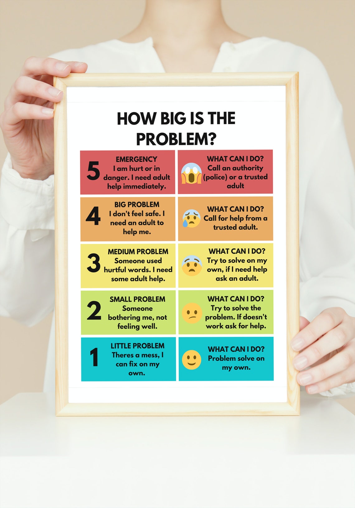 Problem Solving Chart | Emotional Regulation Poster - Etsy