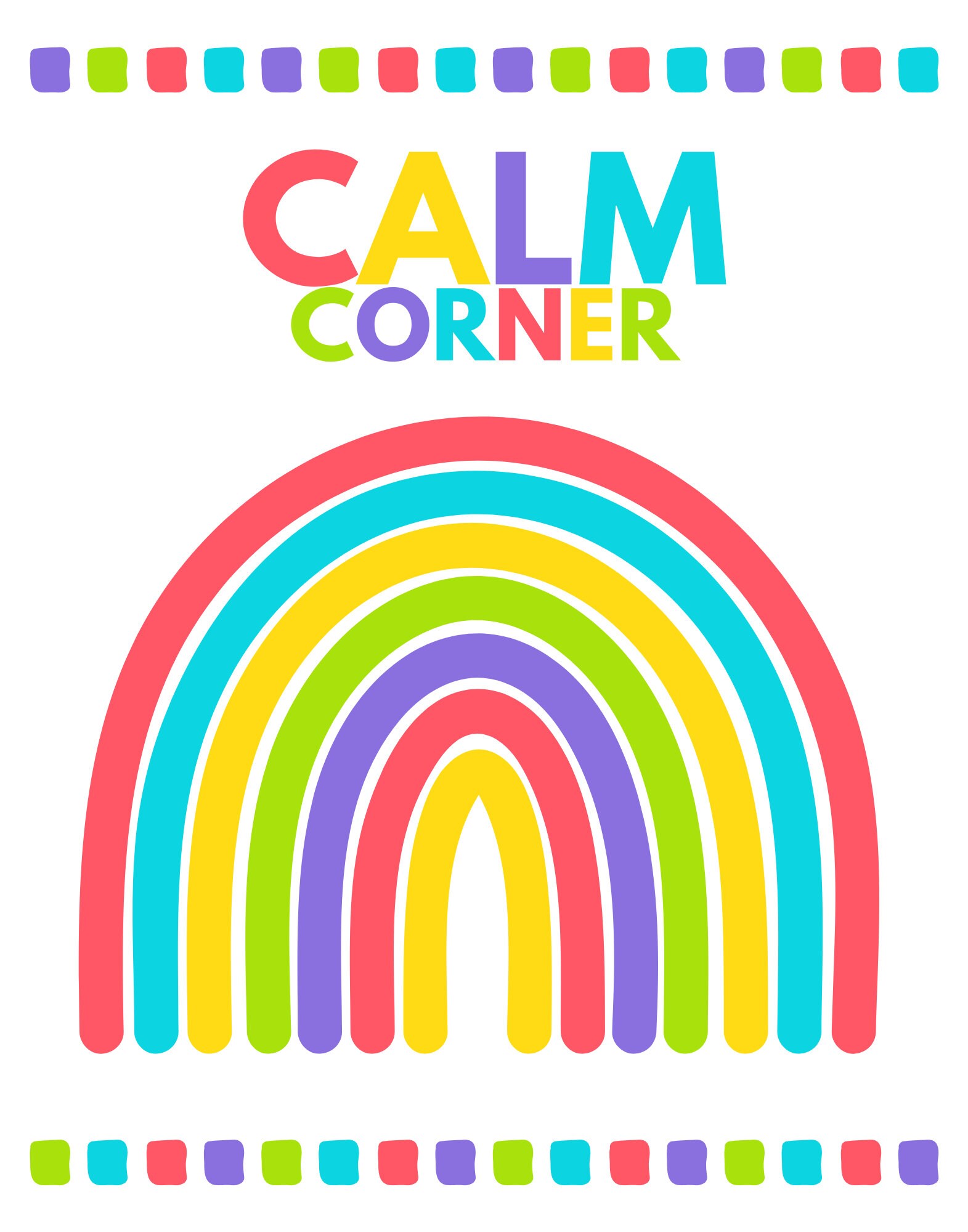 Calm Corner Poster, Calming Corner Poster, Calm Poster, Pastel Calm ...