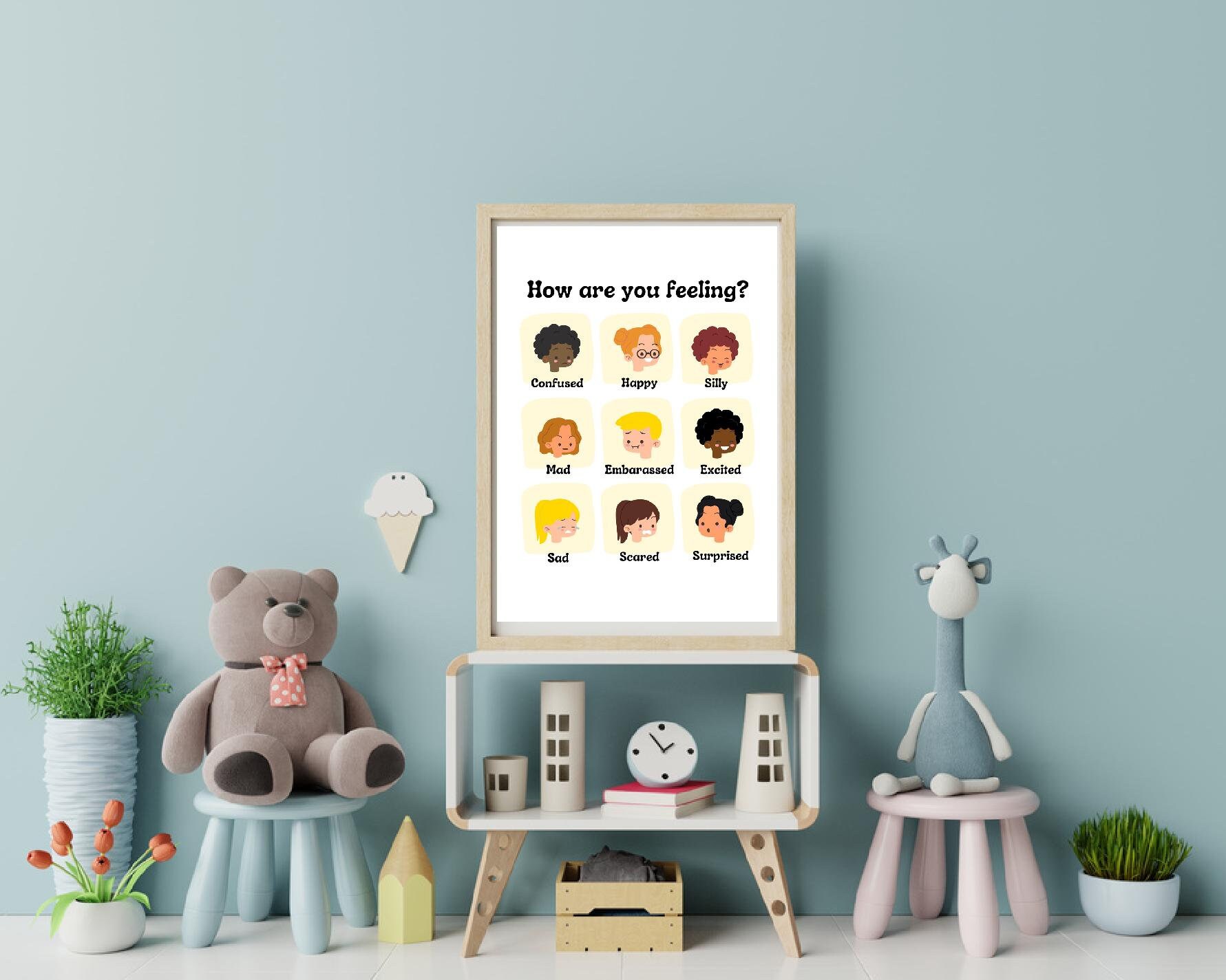 Feelings Poster, Emotions Chart, Classroom Decor, Montessori Homeschool ...