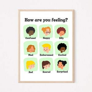 Feelings Poster, Emotions Chart, Classroom Decor, Montessori Homeschool ...