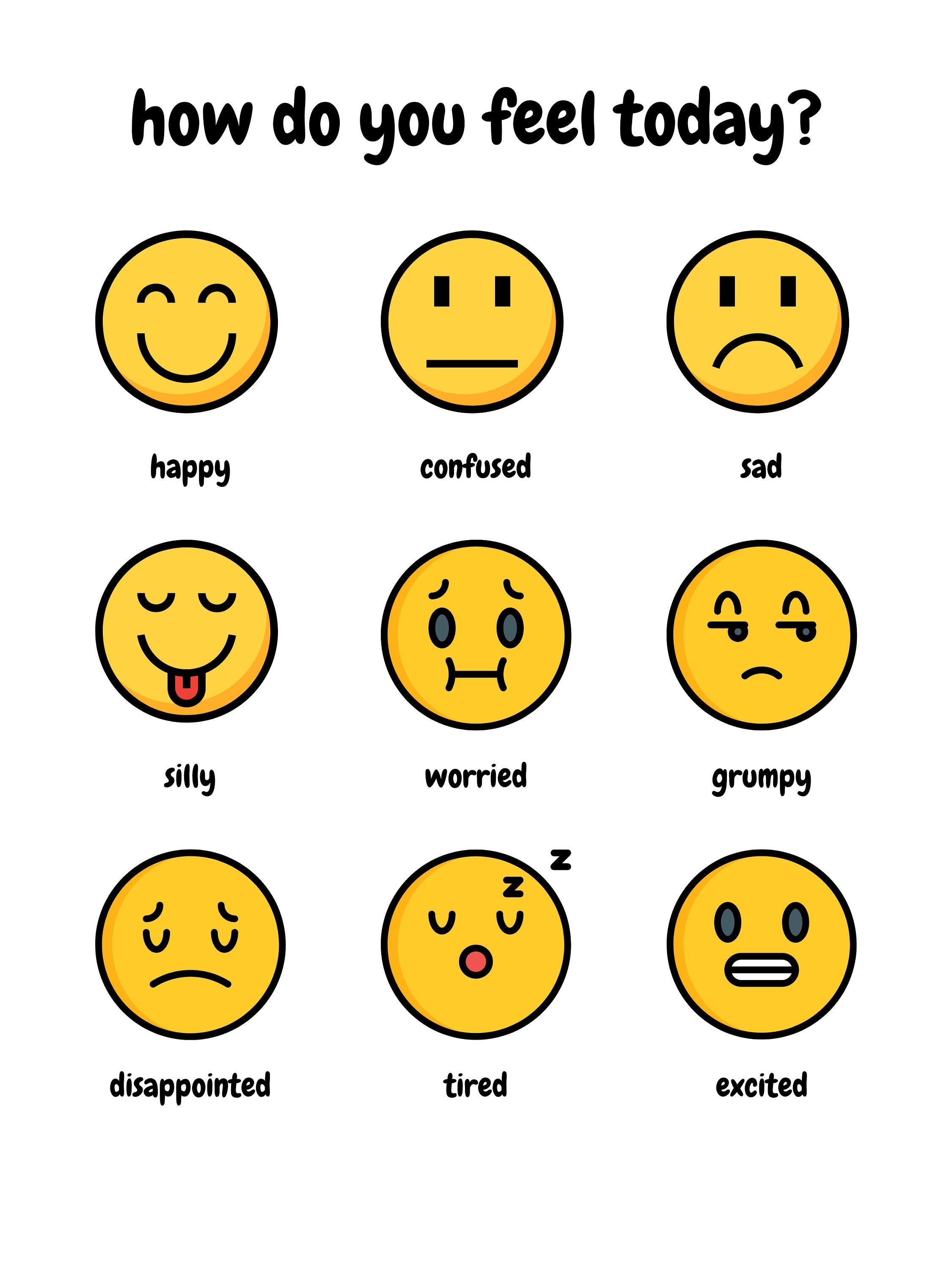 Feelings Poster, Emotions Chart, Classroom Decor, Homeschool Decor ...