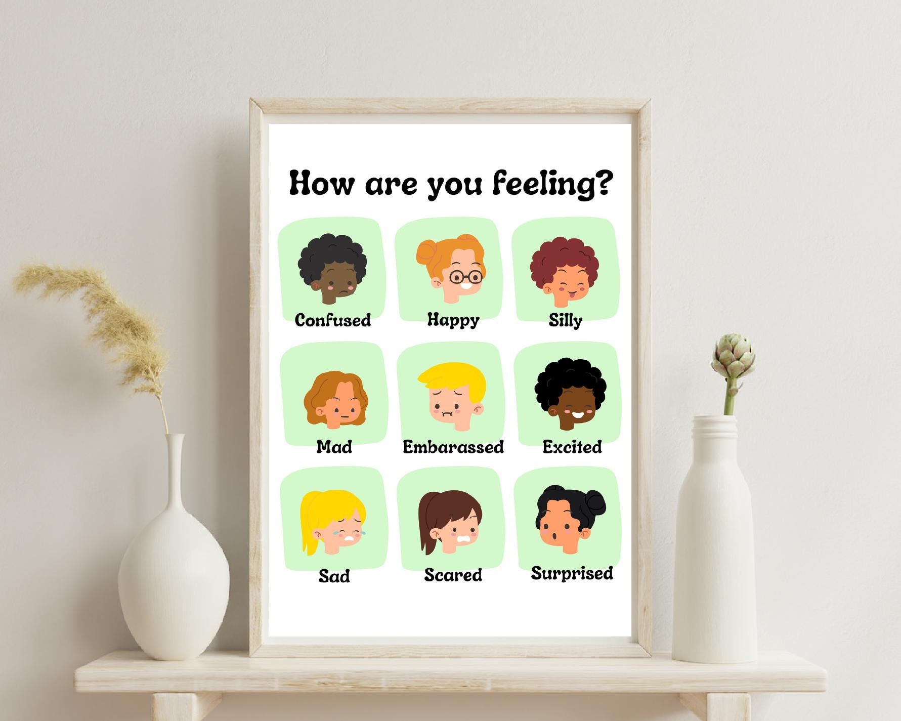 Feelings Poster, Emotions Chart, Classroom Decor, Montessori Homeschool ...