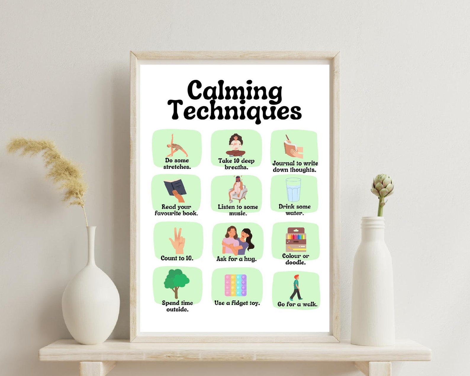 Calming Corner Strategies Poster Chart, Calming Techniques, Calming ...