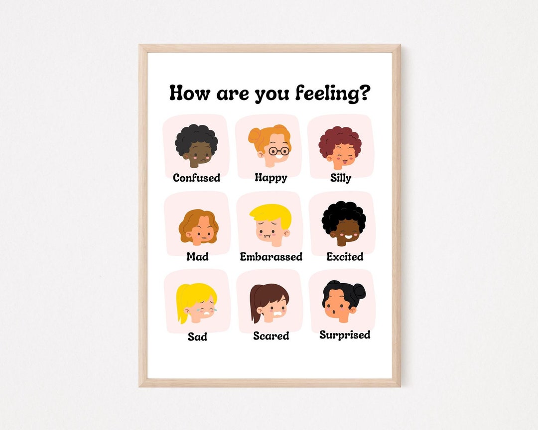 Feelings Poster, Emotions Chart, Classroom Decor, Montessori Homeschool ...