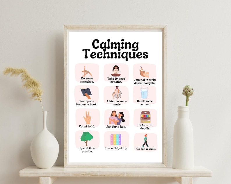 Calming Corner Strategies Poster Chart, Calming Techniques, Calming ...