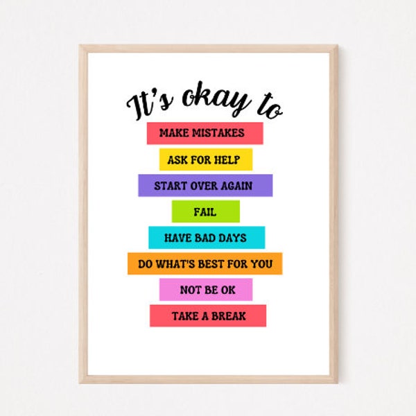 It is Okay to Poster - Etsy