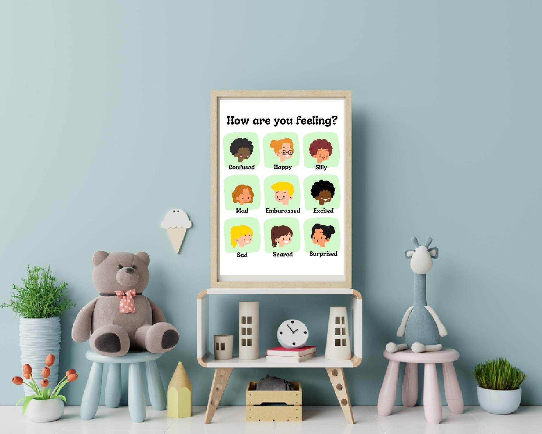 Feelings Poster, Emotions Chart, Classroom Decor, Montessori Homeschool ...