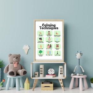 Calming Corner Strategies Poster Chart, Calming Techniques, Calming ...