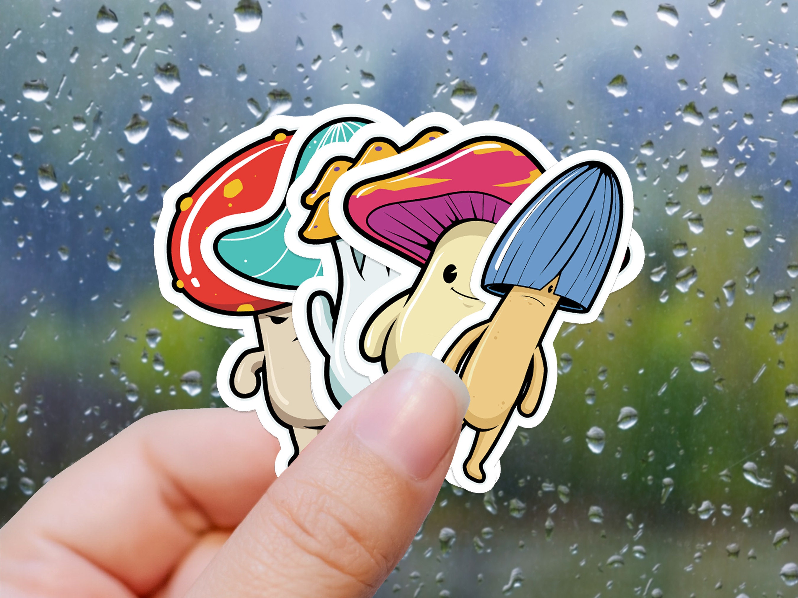 Mushroom Sticker Pack Magic Mushroom Set of 5 Waterproof - Etsy