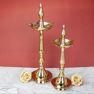 Stunning Kerala Samai set of 2, Diya, Brass Oil Diya Brass Oil Lamp ...