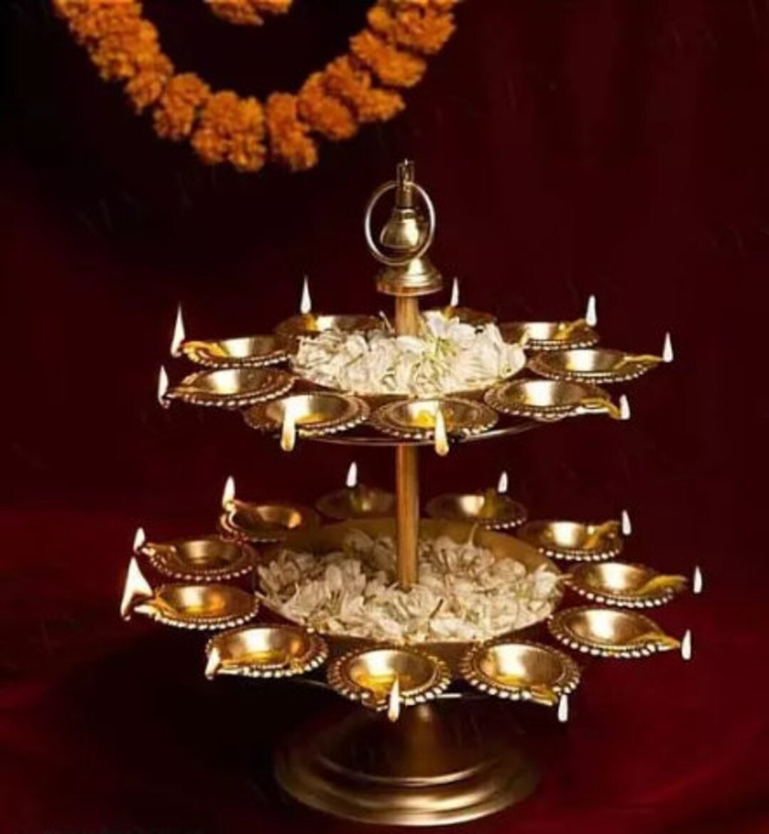 Antiquus India Brings Stunning Metal Double Layer Diya Urli Big Diya ...