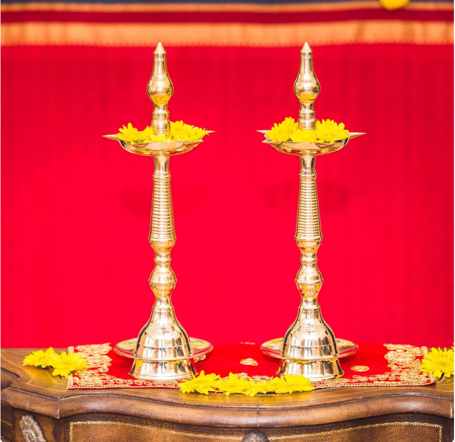 Stunning Kerala Samai set of 2 Diya Brass Oil Diya Brass - Etsy