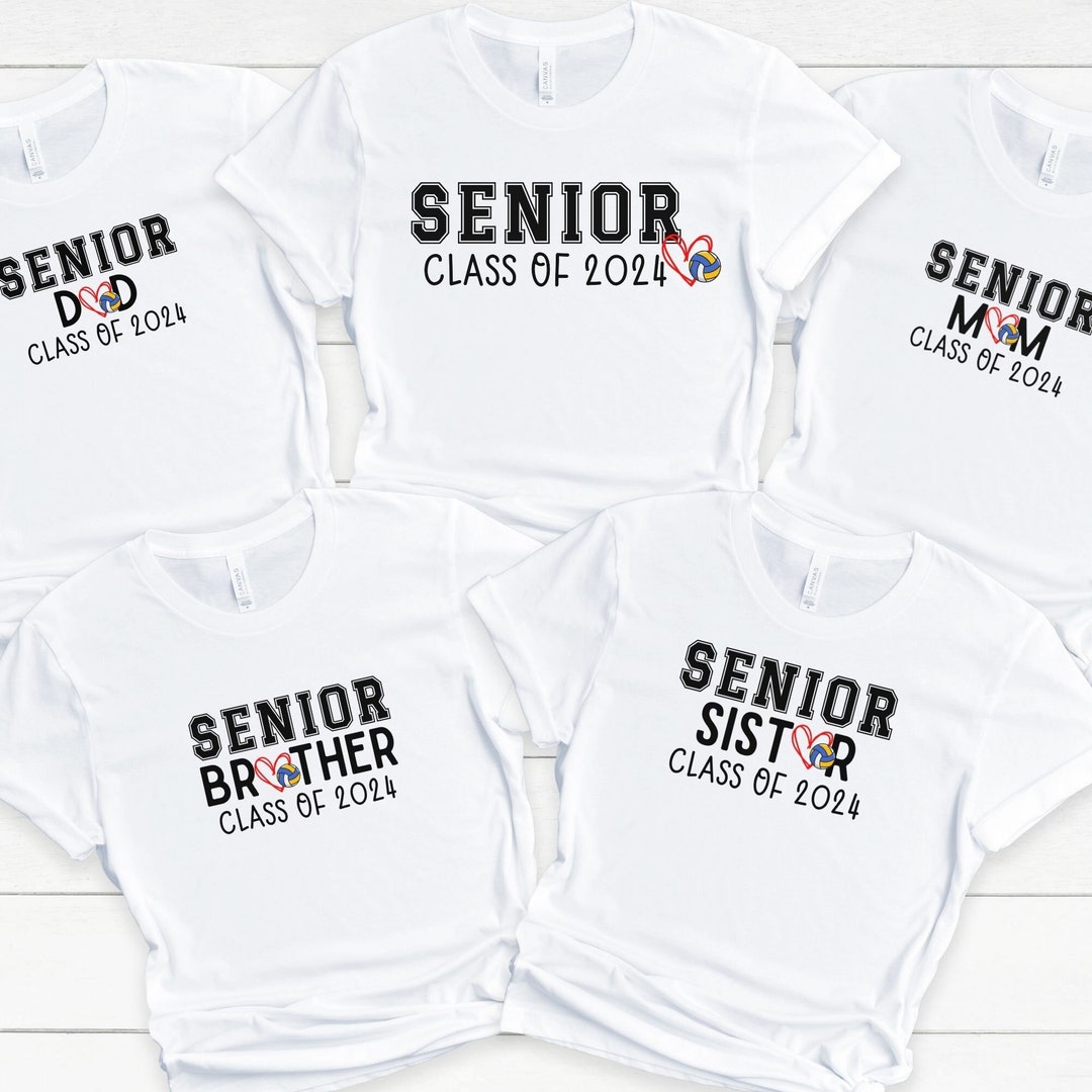 Class of 2024 Family Graduation Shirts, Volleyball Senior Mom 2024 ...