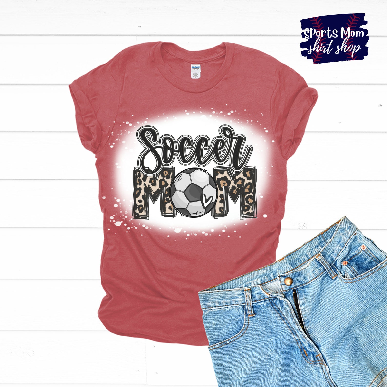 Leopard Soccer Mom Shirt Soccer Mom Leopard Print Bleached - Etsy