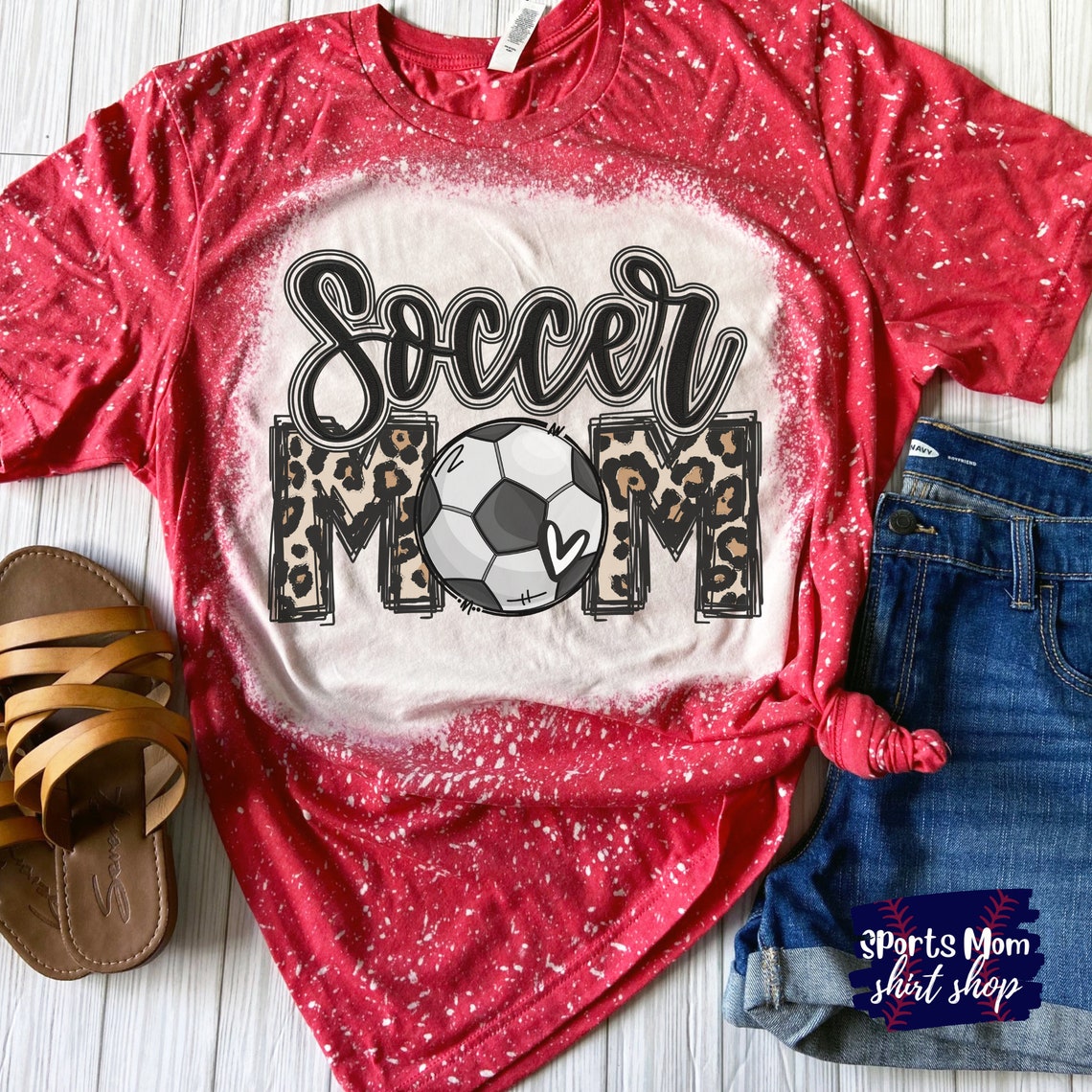 Leopard Soccer Mom Shirt Soccer Mom Leopard Print Bleached - Etsy