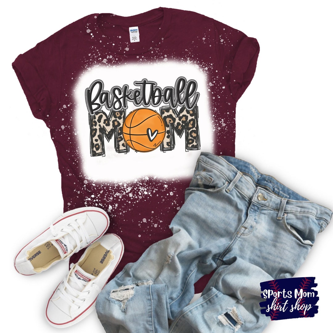 Basketball Mom Shirt Bleach Basketball Leopard Print Shirt - Etsy