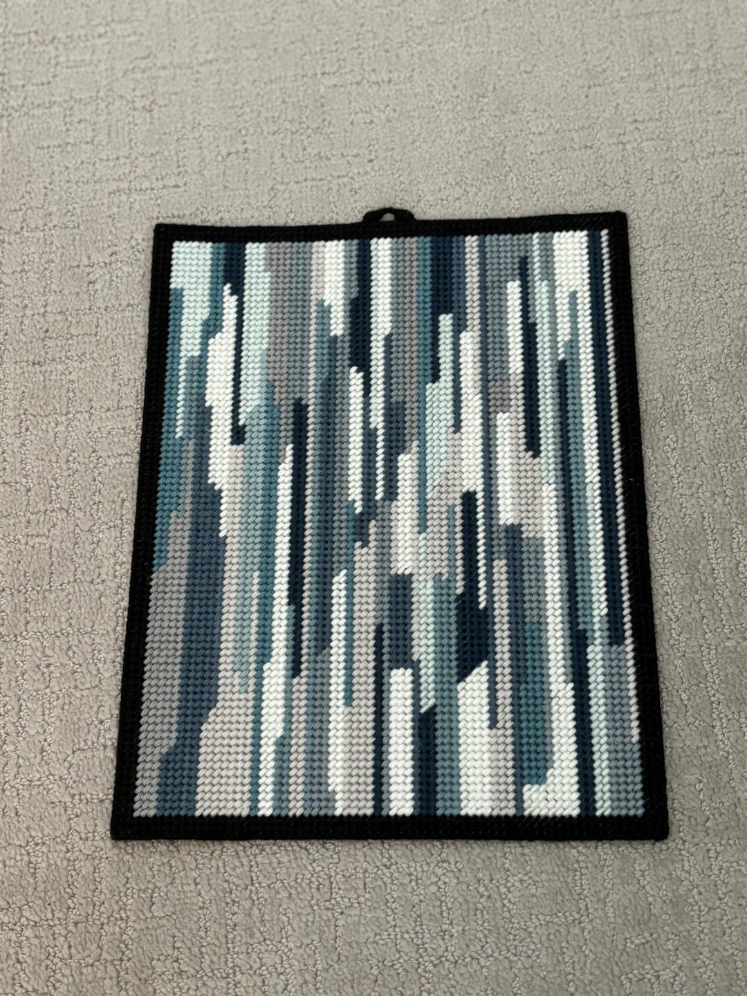 Plastic Canvas Blue Abstract Wall Hanging 13.5"x10.5" - Etsy