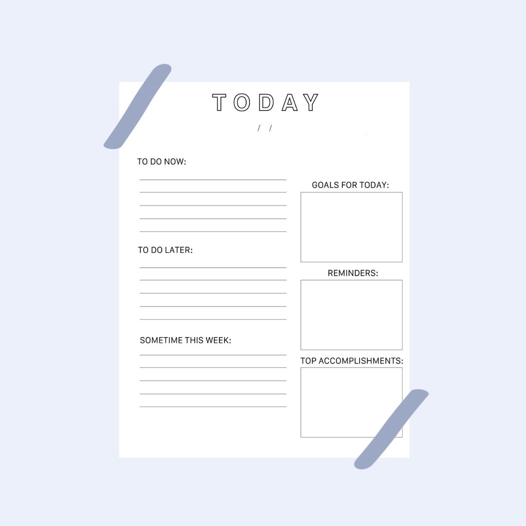 Minimalistic to Do List, Daily Planner, Productivity List, Simple Task ...