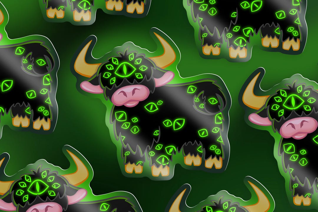 Jon Good Cow Sticker Glossy Vinyl Sticker Reproduction of Original ...