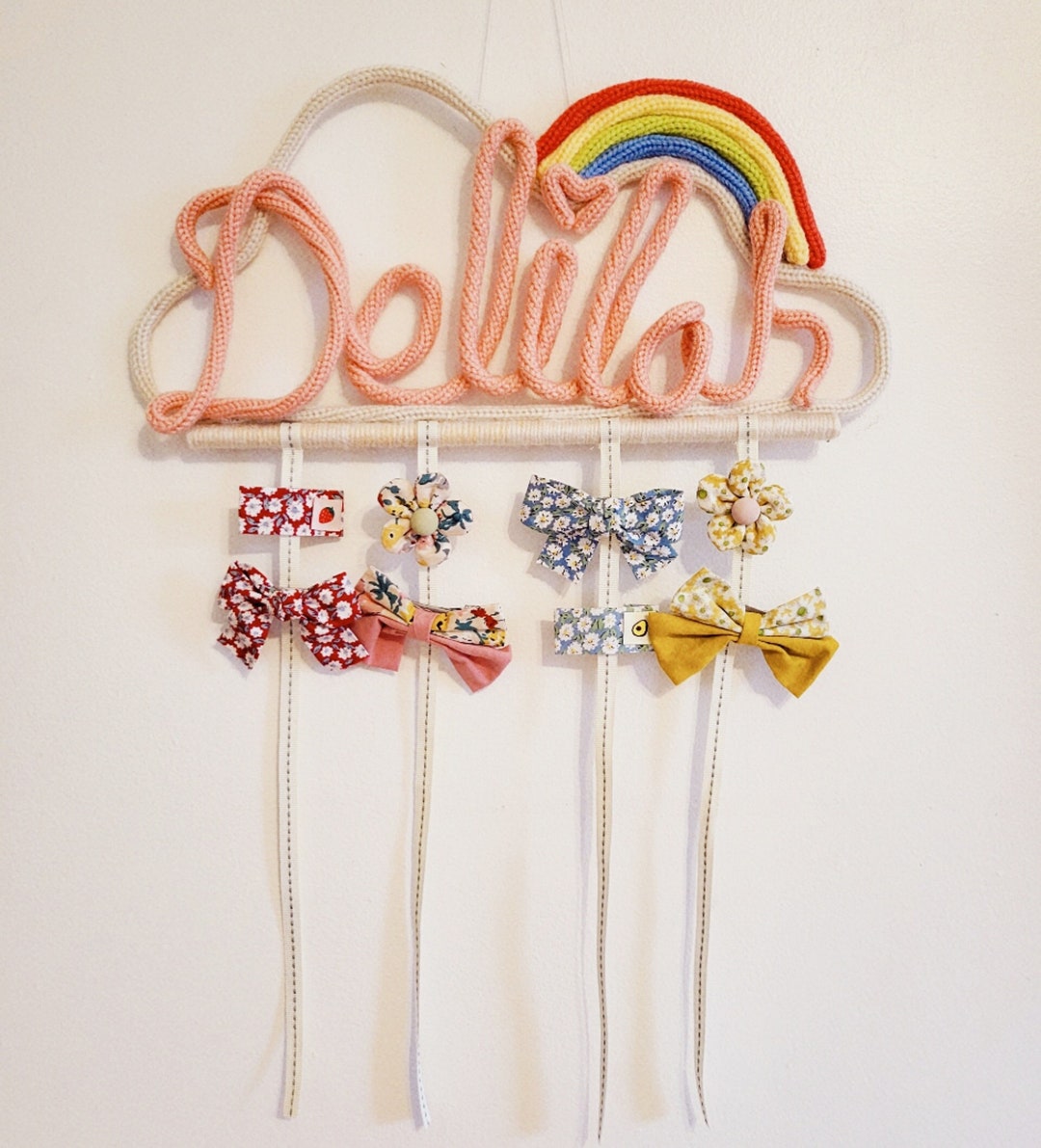 Personalized Knit Lettering Hair Pin Holder - Etsy