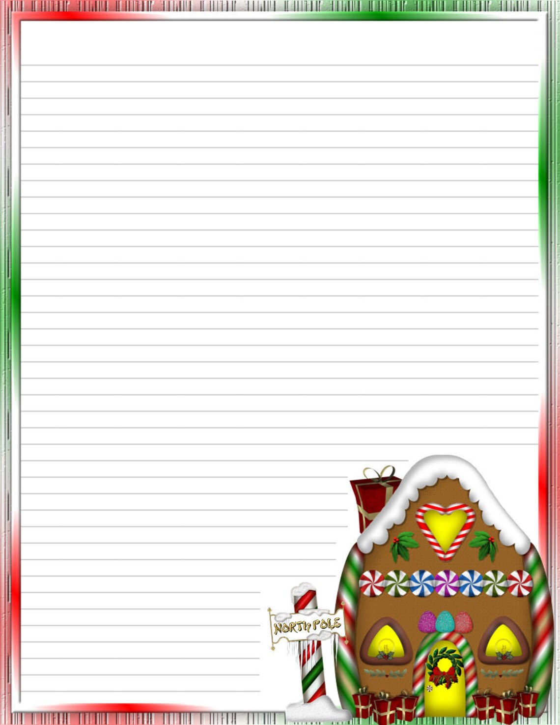 Gingerbread House Stationary 50 Sheets Letter Size 8.5 by 11 - Etsy