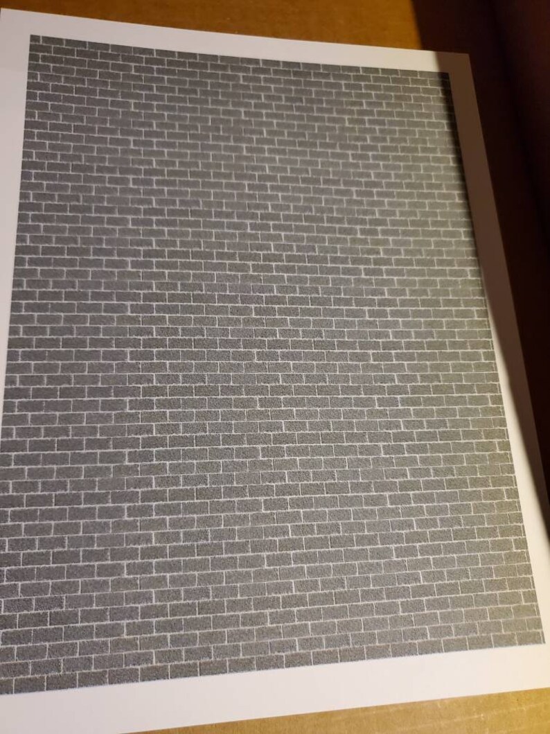 HO Scale Printed Cardstock Model Brick Cinder Block 12 Printed Sheets ...