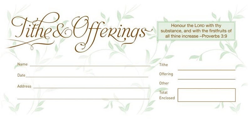 Tithe & Offerings Religious Donation Envelopes 1,000 Pack 3.63 by 6.5 ...