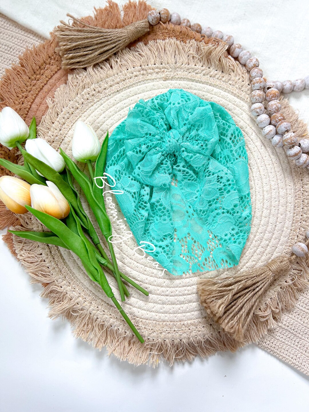 Aqua Blue Lace Handmade Turban I Handmade Summer Baby and Toddler ...