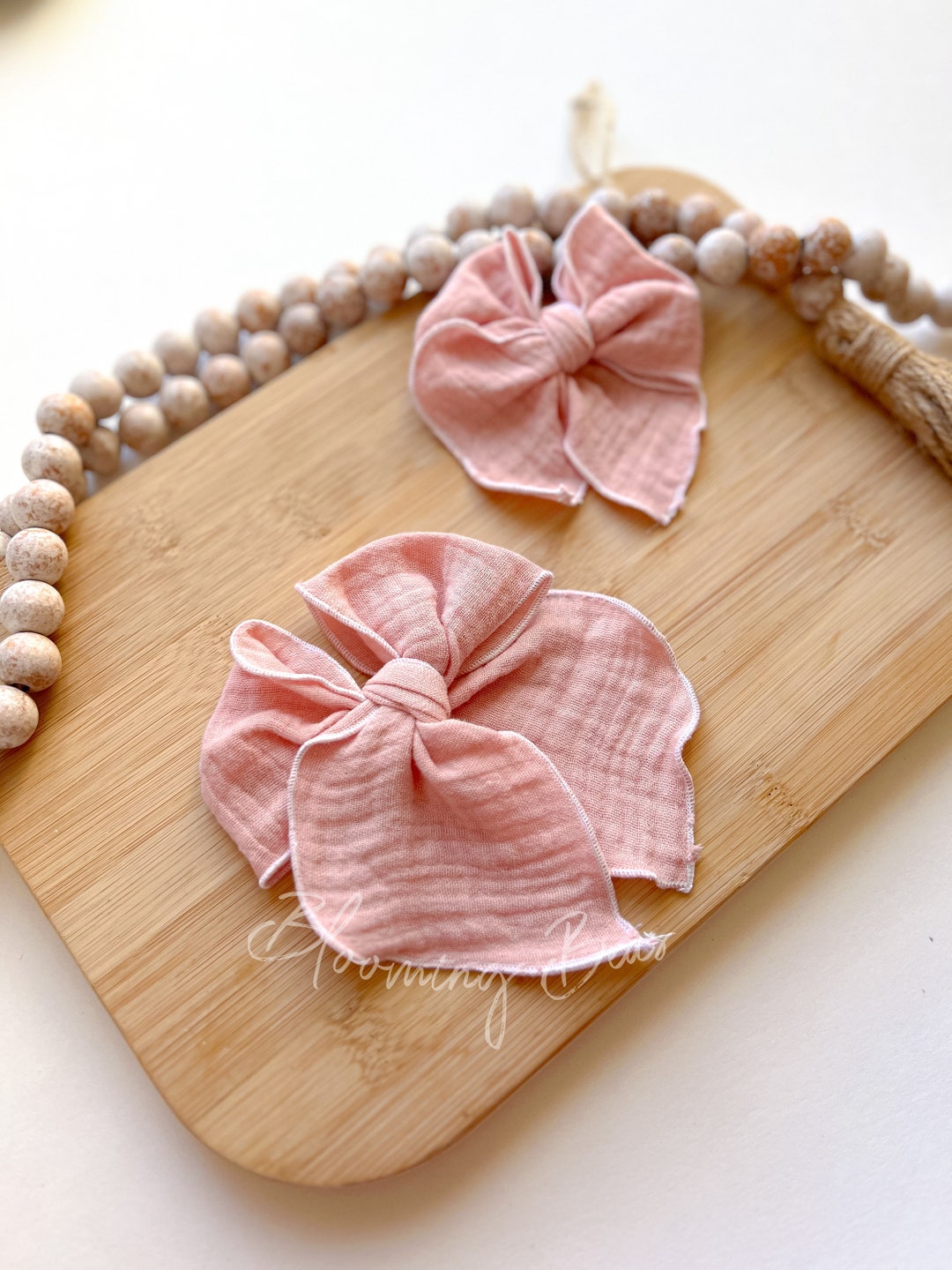 Light Plush Handmade Fable Bow I Pink Fable Bow I Spring Handmade Fable Bow - Etsy