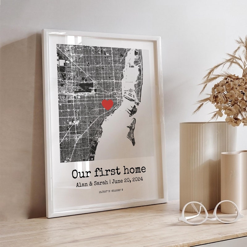 House Home Map Wood Frame - Etsy