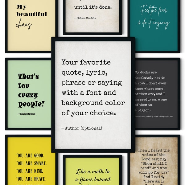 Custom Quote Poster - Etsy