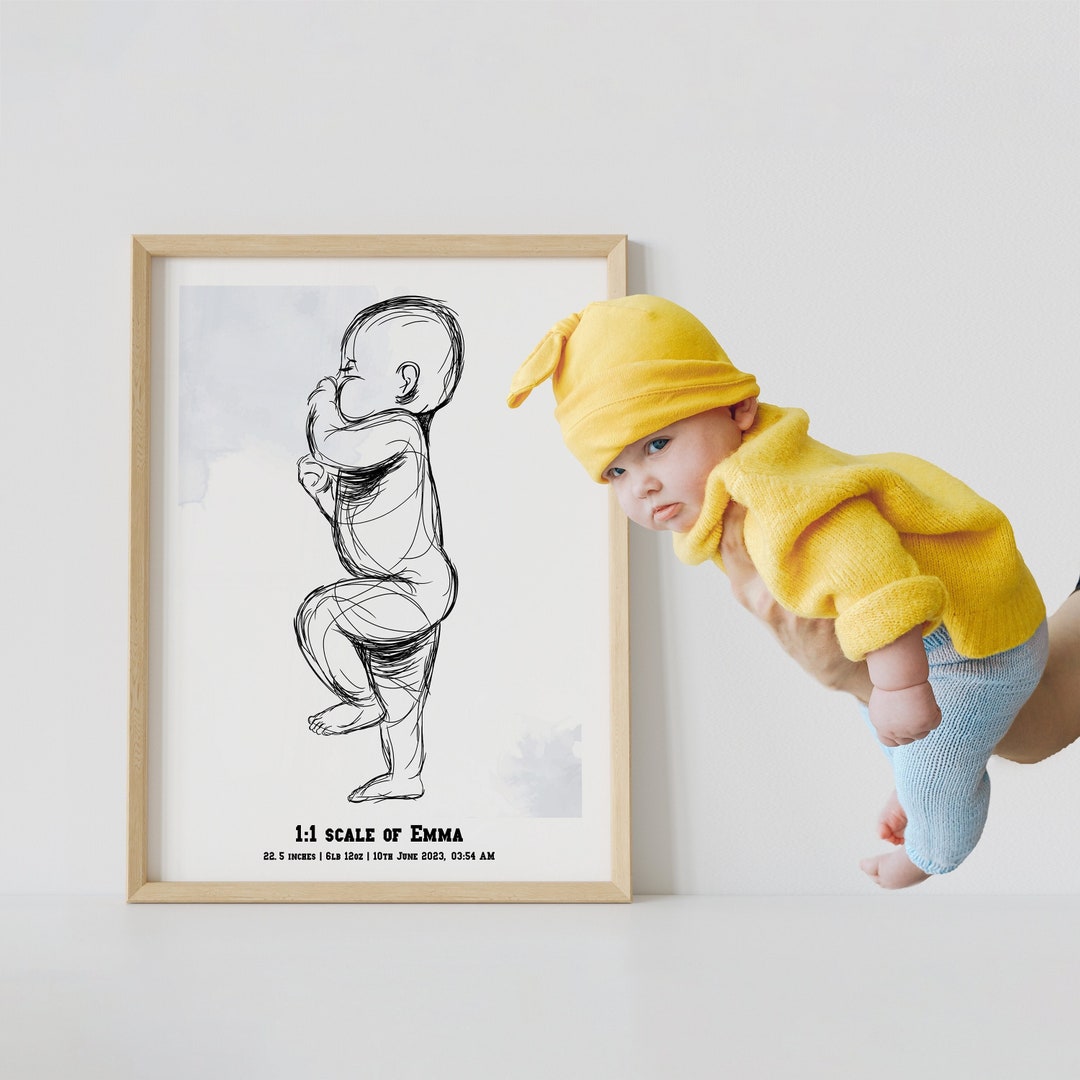 Custom Birth Poster - Custom Baby Gift, 1:1 Scaled Birth Print Baby ...