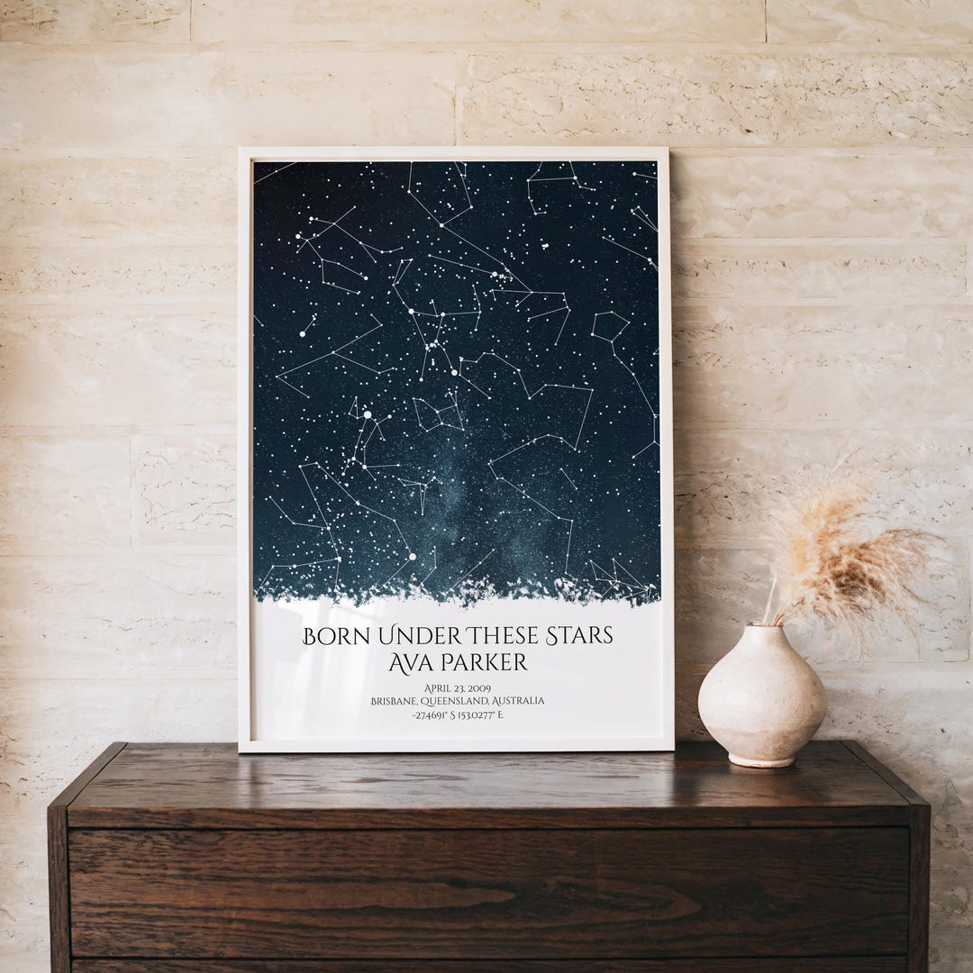 The Day You Were Born Star Map Unique Birthday Gift, Birthday Star Map ...
