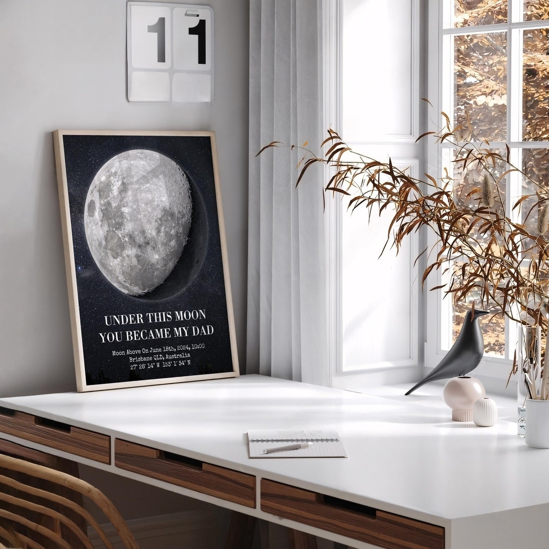 The Day You Became My Dad Custom Moon Phase Print Fathers Day Gift From ...