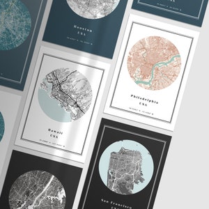 Custom City Maps - Set of 3 City Map Posters, Personalized Map Art ...