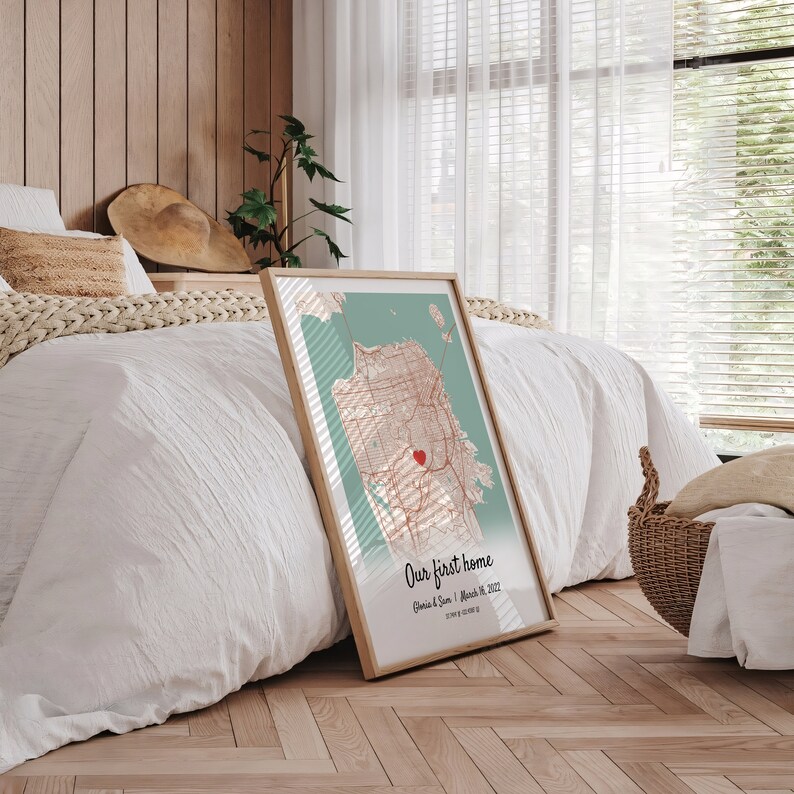 Our First Home Map Custom First Home Gift, Our First Home Map Print New ...