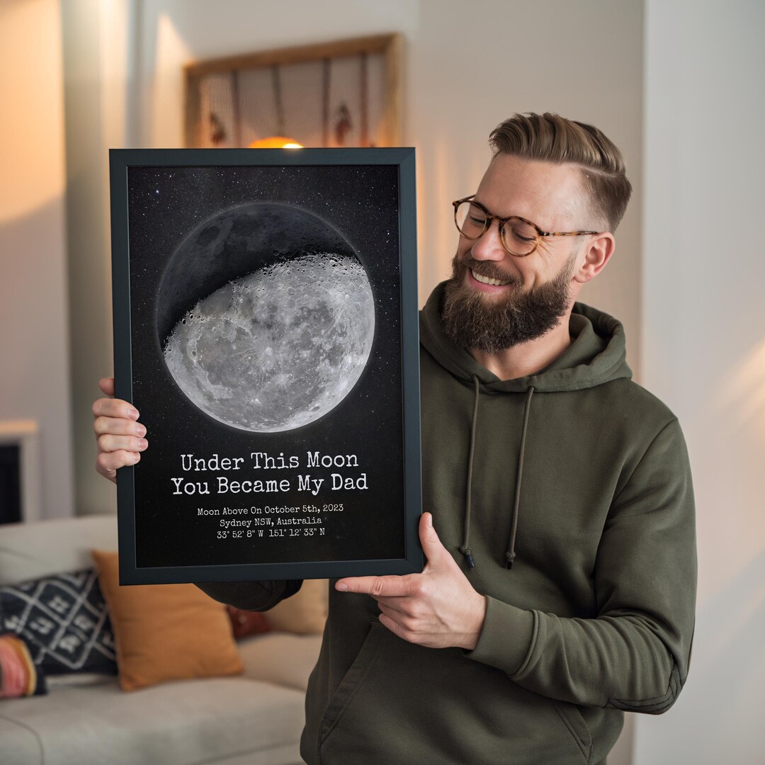 Custom Moon Phase Print Dad Christmas Gift From Daughter, Personalized ...