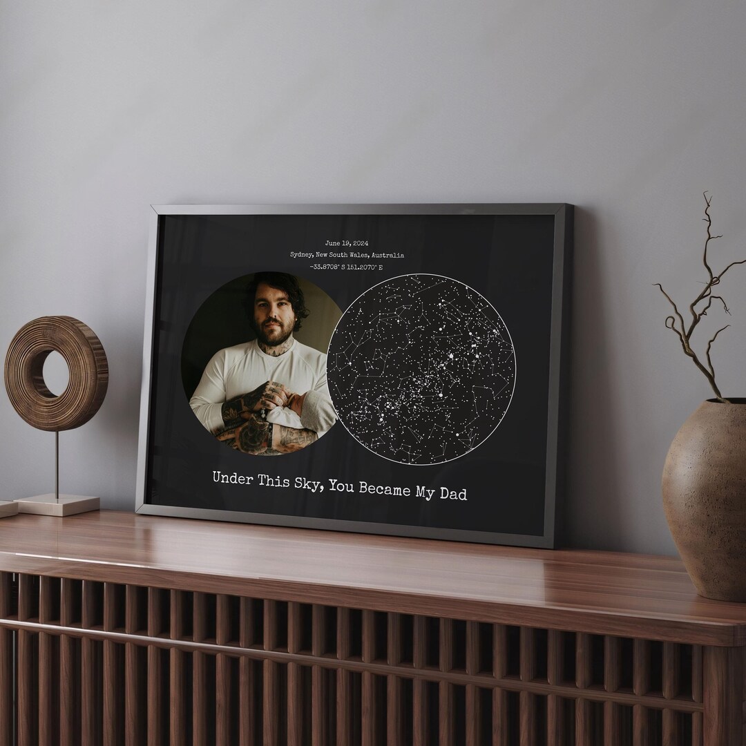 The Day You Became A Dad Star Map - New Dad First Christmas Gift From ...