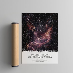 The Day You Became My Mom Star Map- Unique Mother's Day Gift From ...