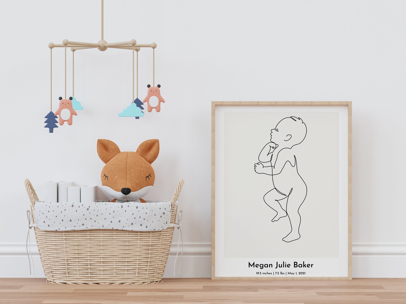 Baby Birth Poster Scale 1:1 Personalized Baby Poster Nursery - Etsy