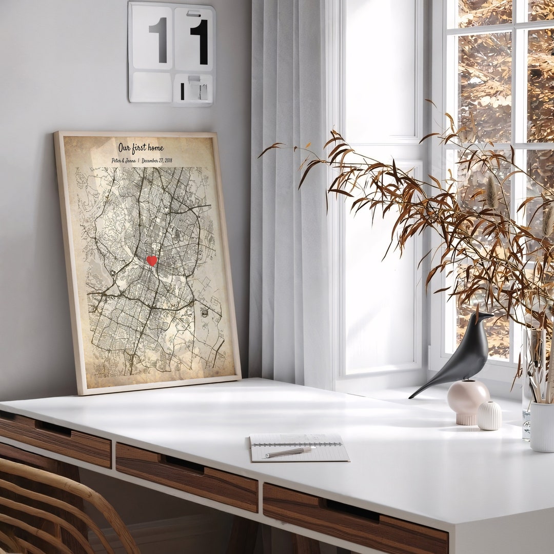 Our First Home Map Custom First Home Gift, Our First Home Map Print New ...
