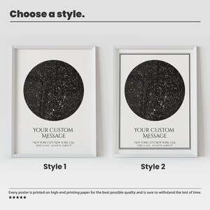 Custom Birthday Star Map- Framed Map of the Night Sky on the Day of ...