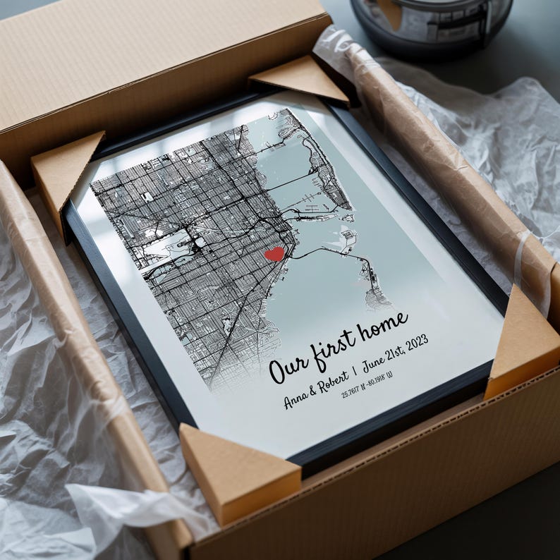 Our First Home Map Print – Custom Housewarming or Christmas Gift ...