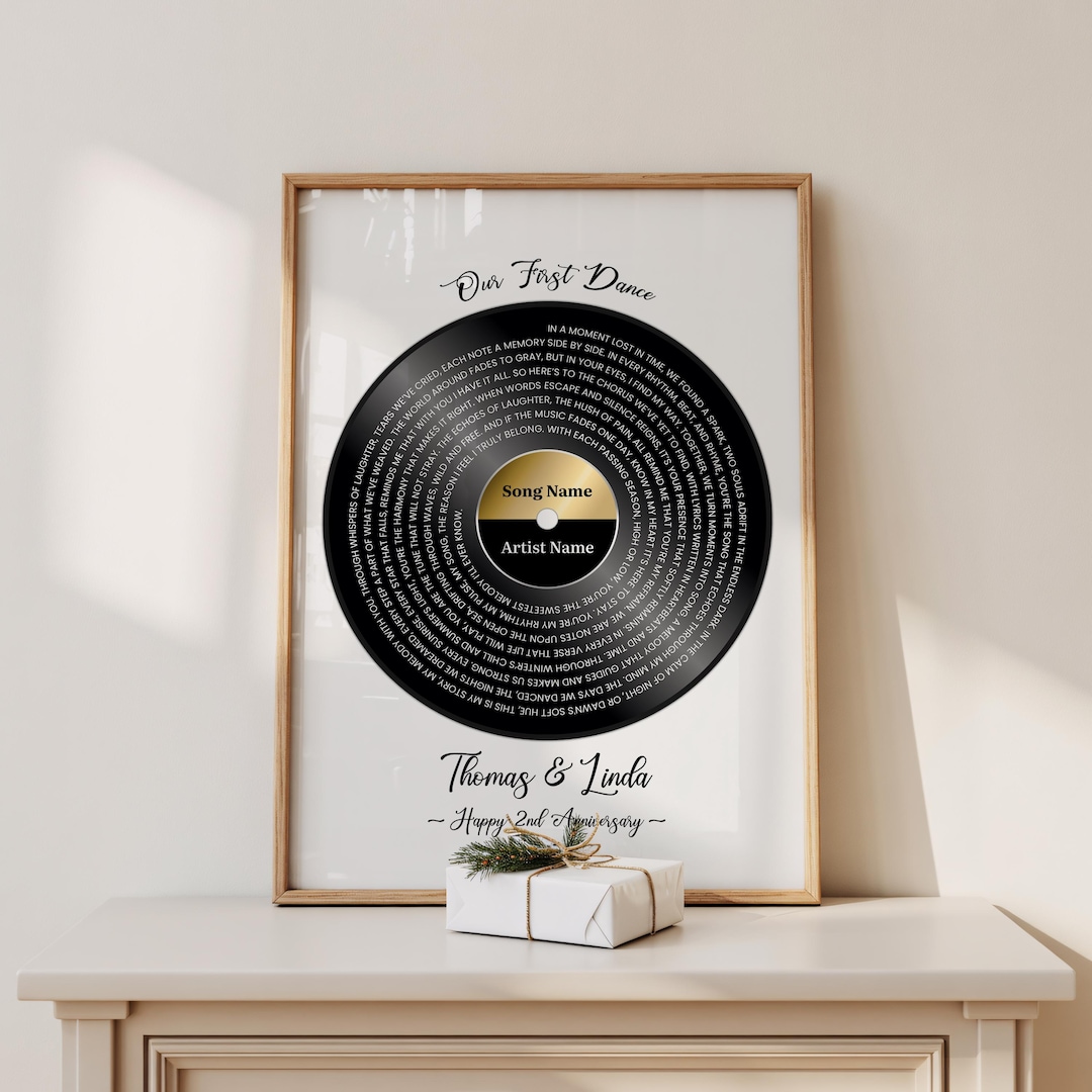 Our First Dance Song Lyrics Print – Wedding Anniversary Gift for ...