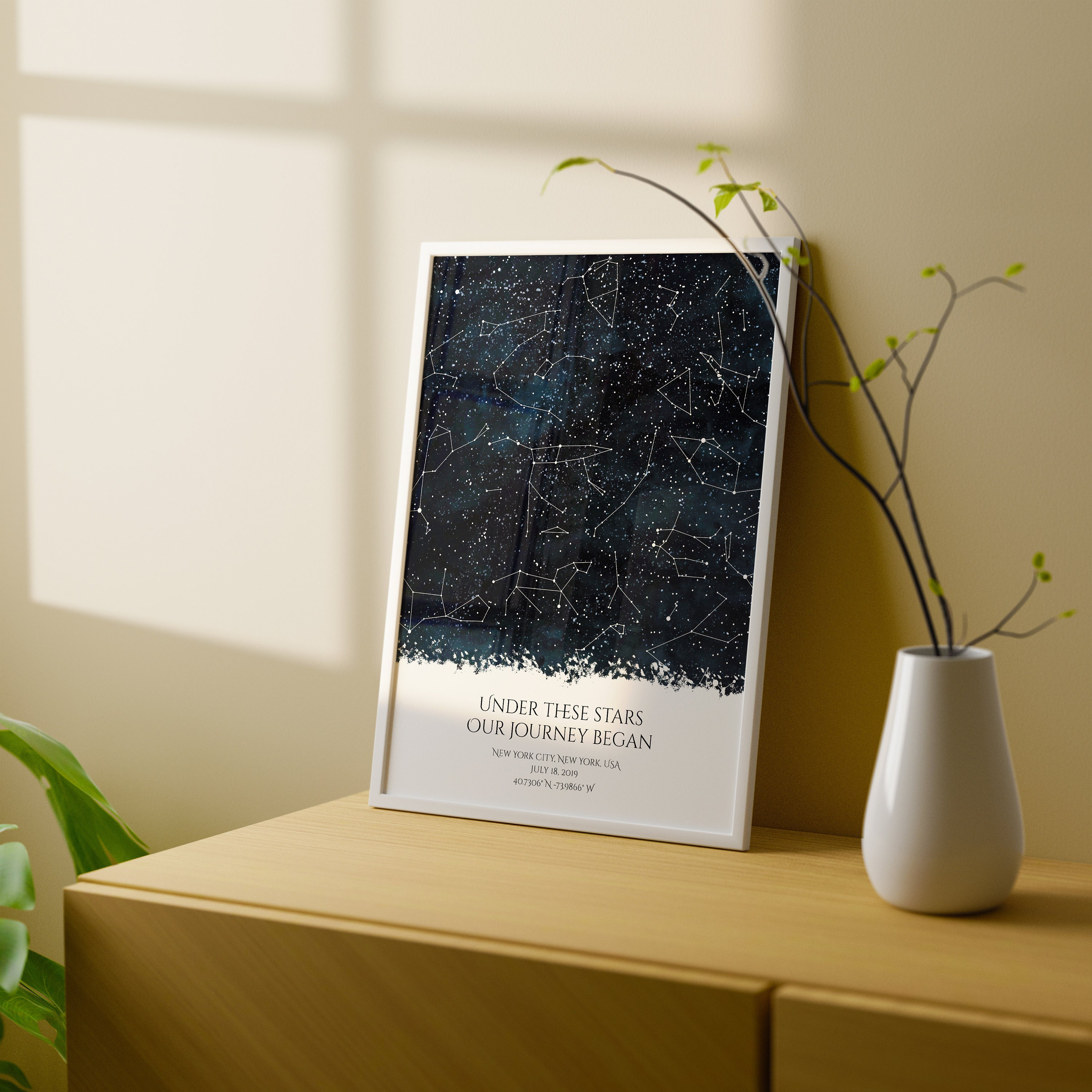 Custom Star Map Framed Star Map by Date Wedding | Etsy UK