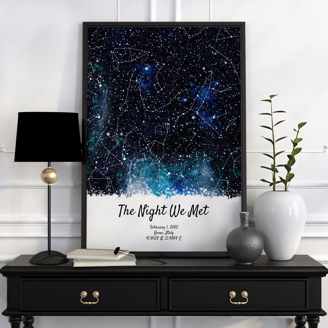 Custom Star Map by Date Unique Couples Gift, the Night We Met ...