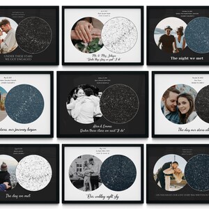 Personalized Engagement Gift for Friends - Star Map by Date Engagement ...