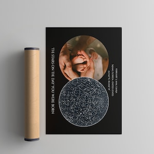 The Stars on the Day You Were Born- Star Map by Date, Location and Time ...