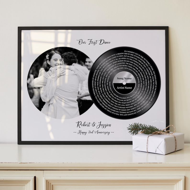 Personalized First Dance Song Lyrics Vinyl Record Print, Anniversary ...