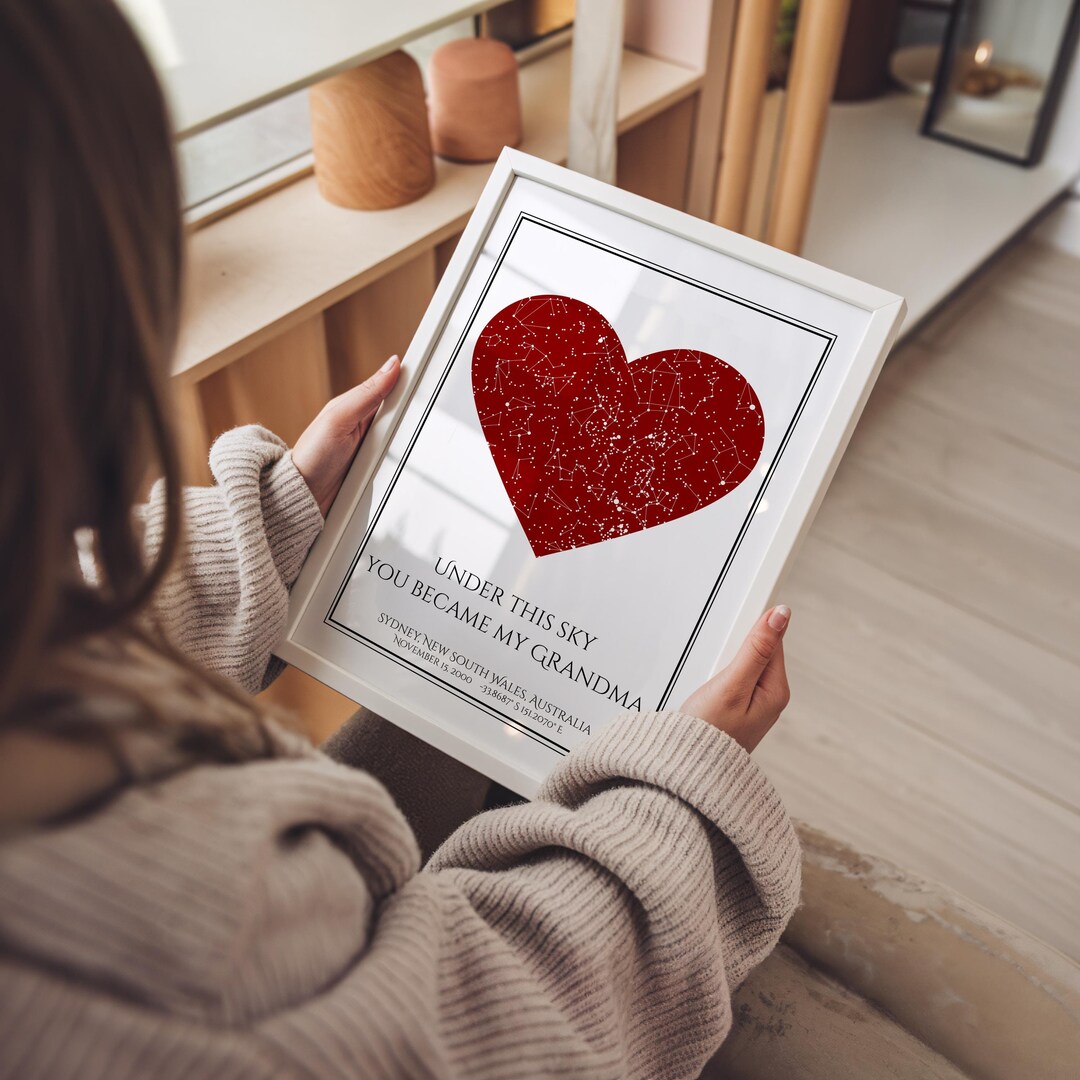 The Day You Became My Grandma Star Map- Grandma Christmas Gift From ...